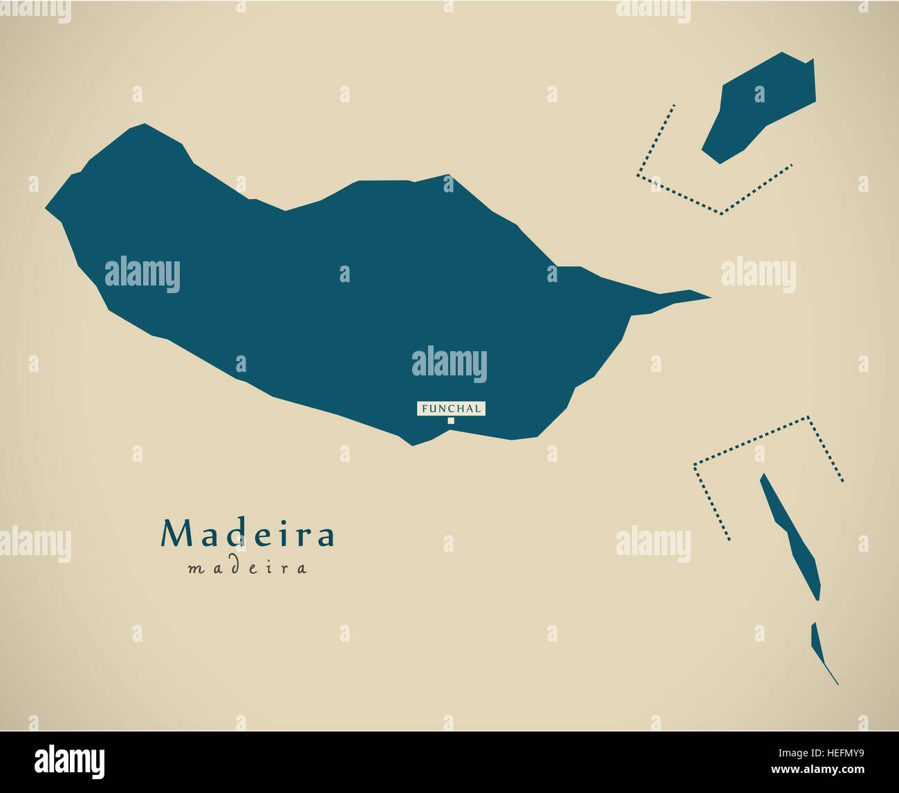 Modern Map - Madeira Portugal PT illustration Stock Photo - Alamy