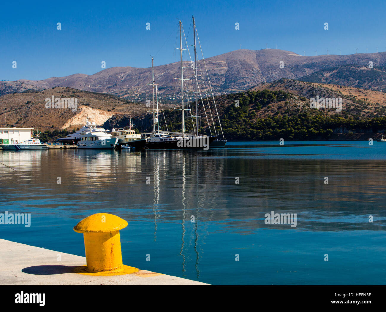 Cephalonia harbour Greece Stock Photo - Alamy