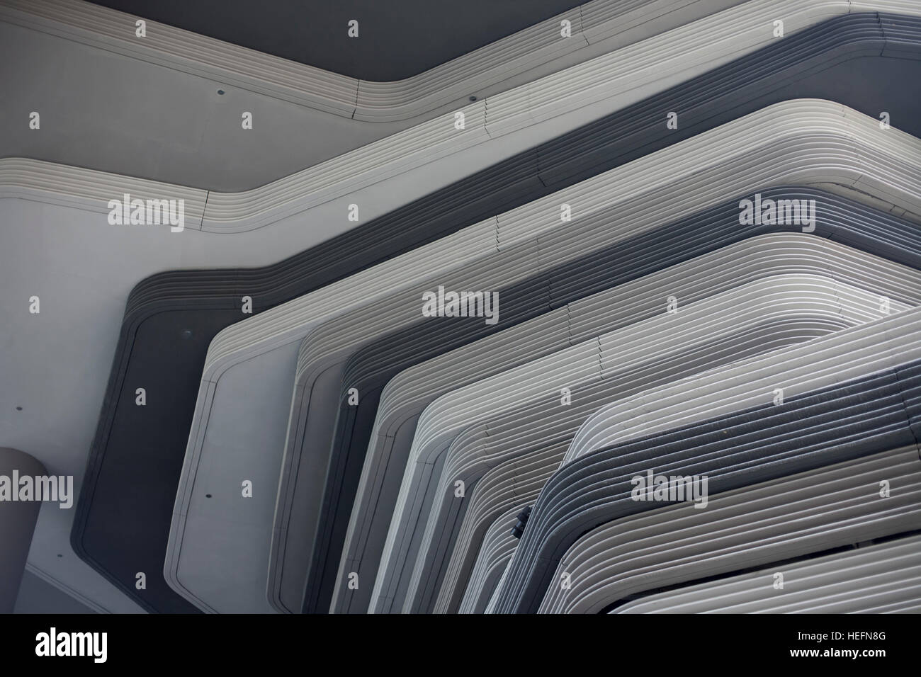 Monochrome background with concrete architectural structure Stock Photo ...