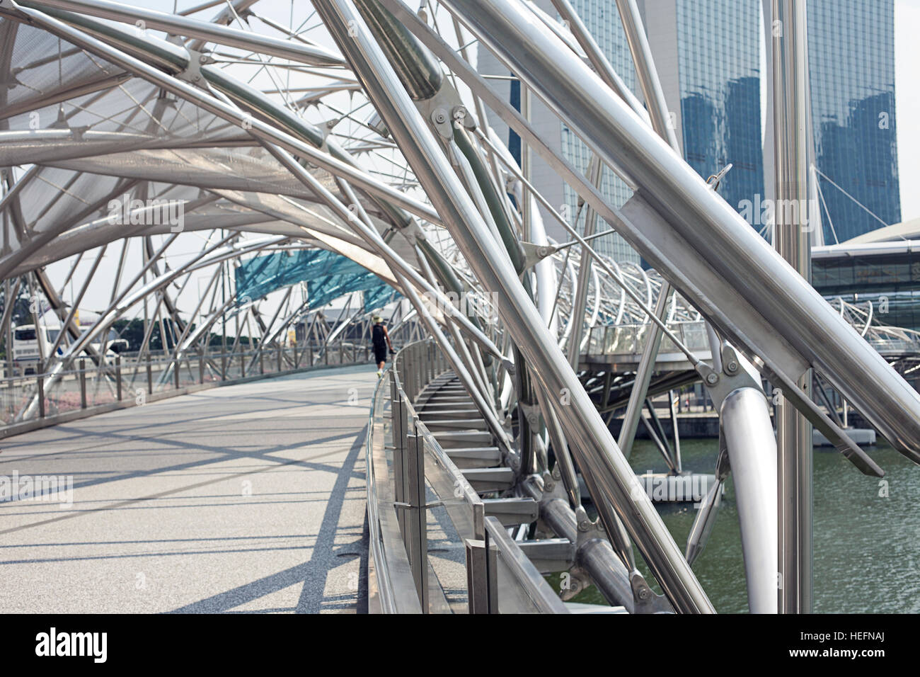 Glass ceiling footbridge with metal structures Stock Photo - Alamy