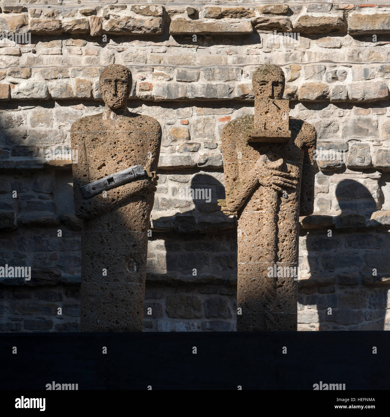 Close-up of statues by wall, Florence, Tuscany, Italy Stock Photo - Alamy
