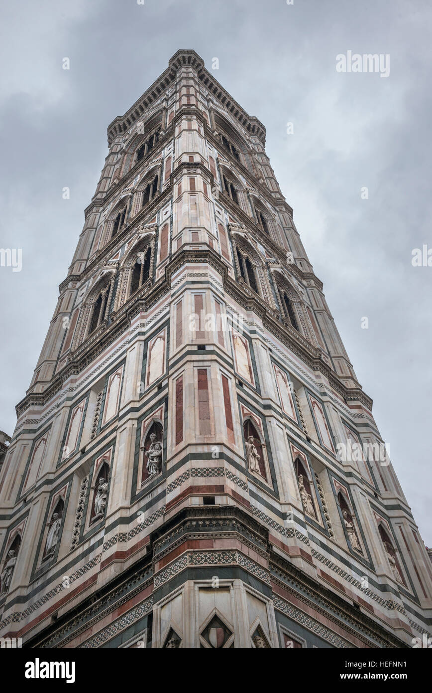 Low angle view of Giotto's bell tower at Duomo Santa Maria Del Fiore ...