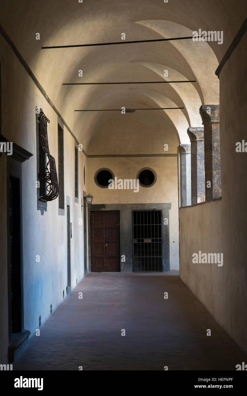 Architectural detail of building corridor, Florence, Tuscany, Italy ...