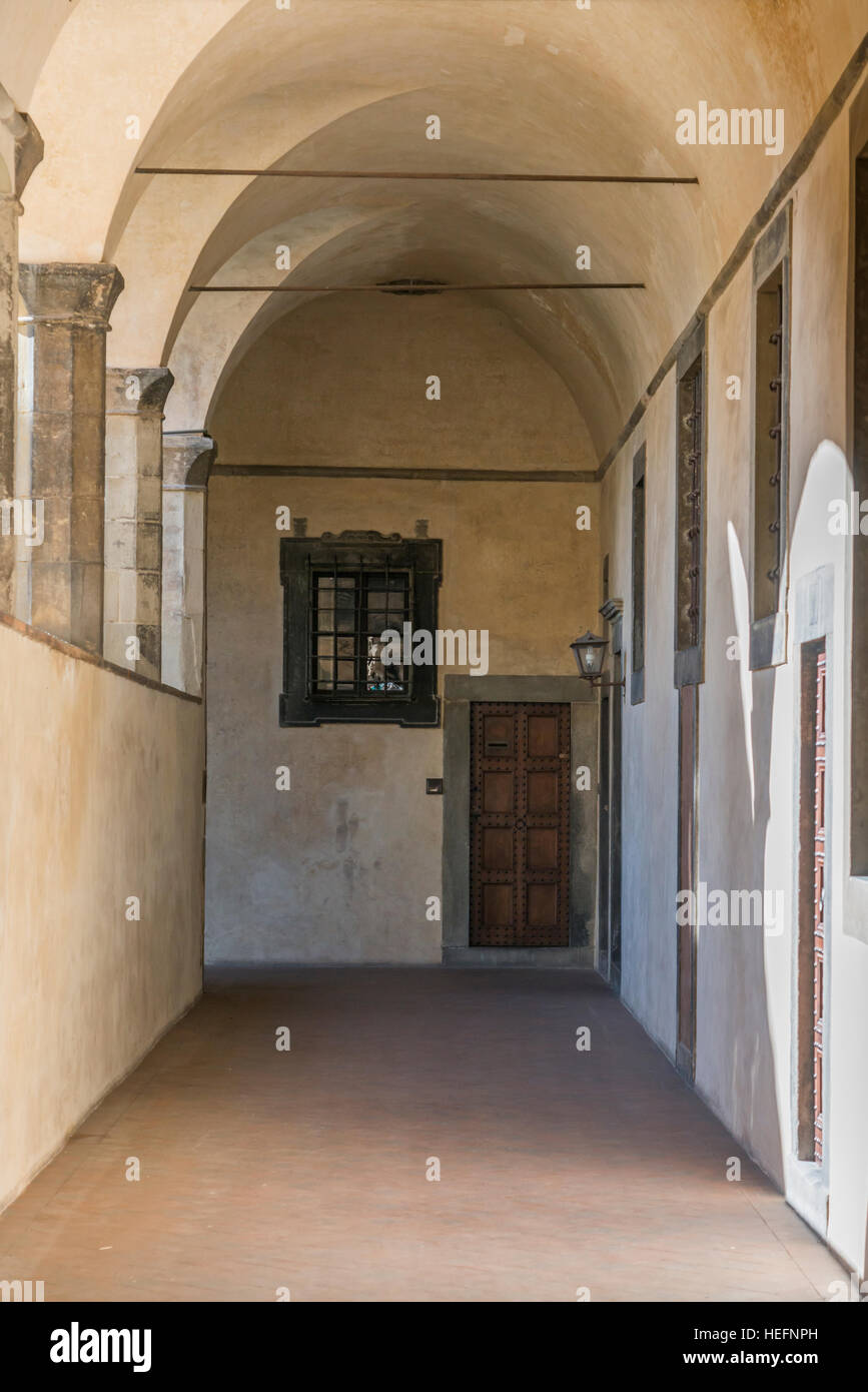 Architectural detail of building corridor, Florence, Tuscany, Italy ...