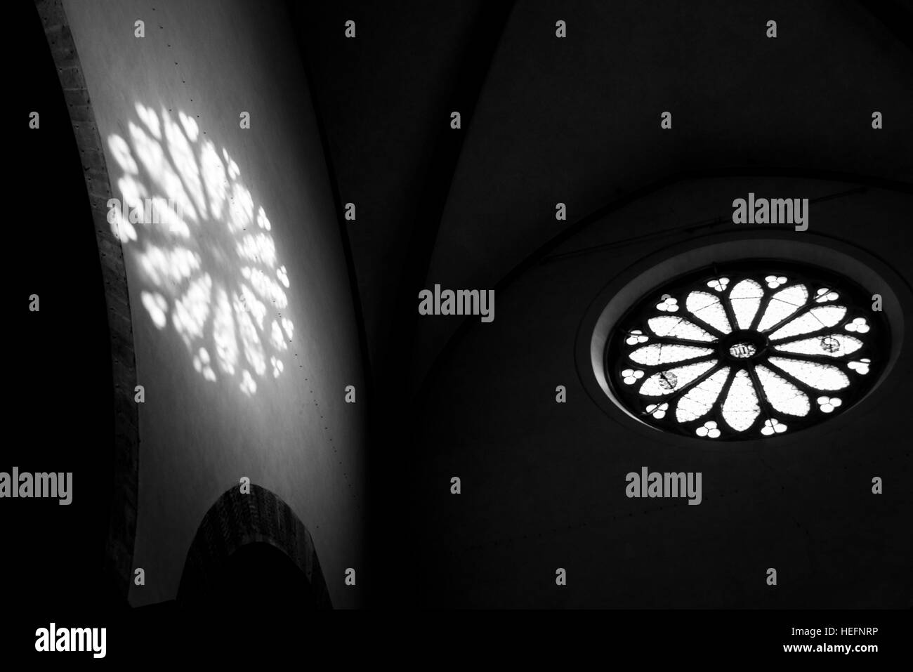 Low angle view of round window, Florence, Tuscany, Italy Stock Photo ...