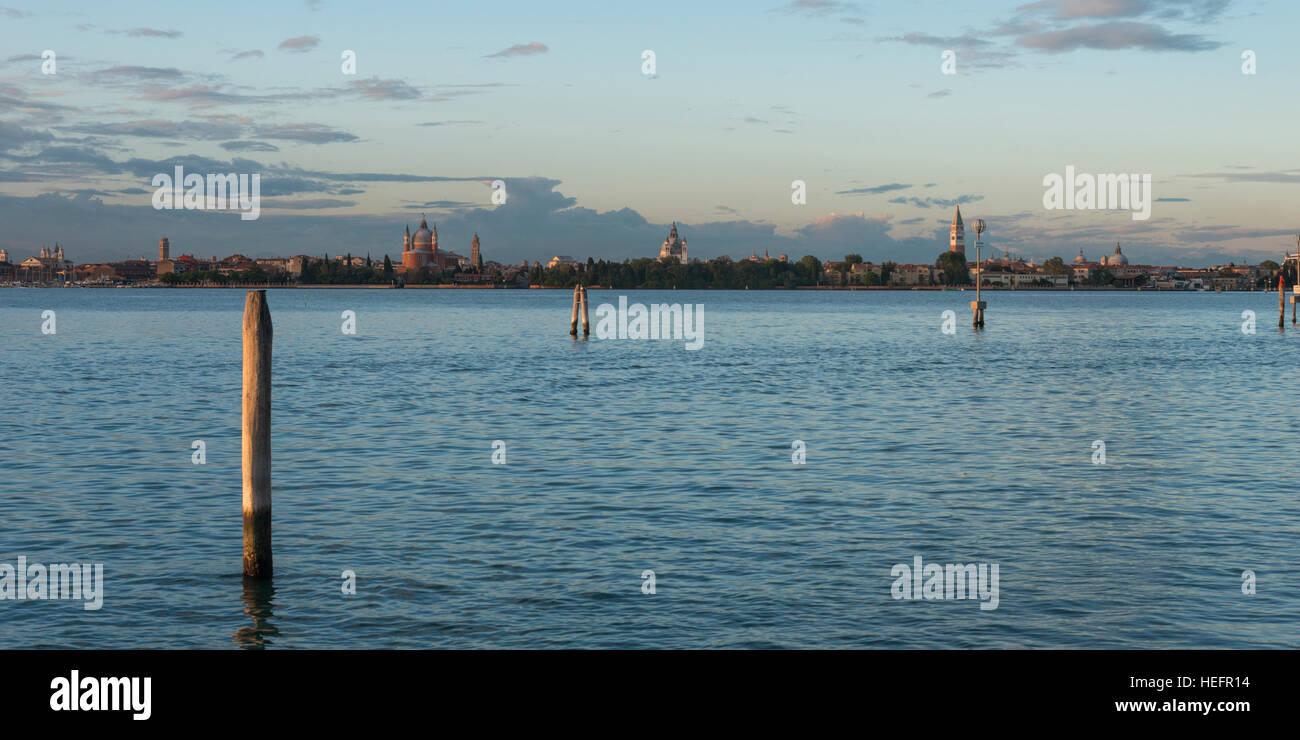 Wooden posts at Venetian Lagoon, Venice, Veneto, Italy Stock Photo - Alamy