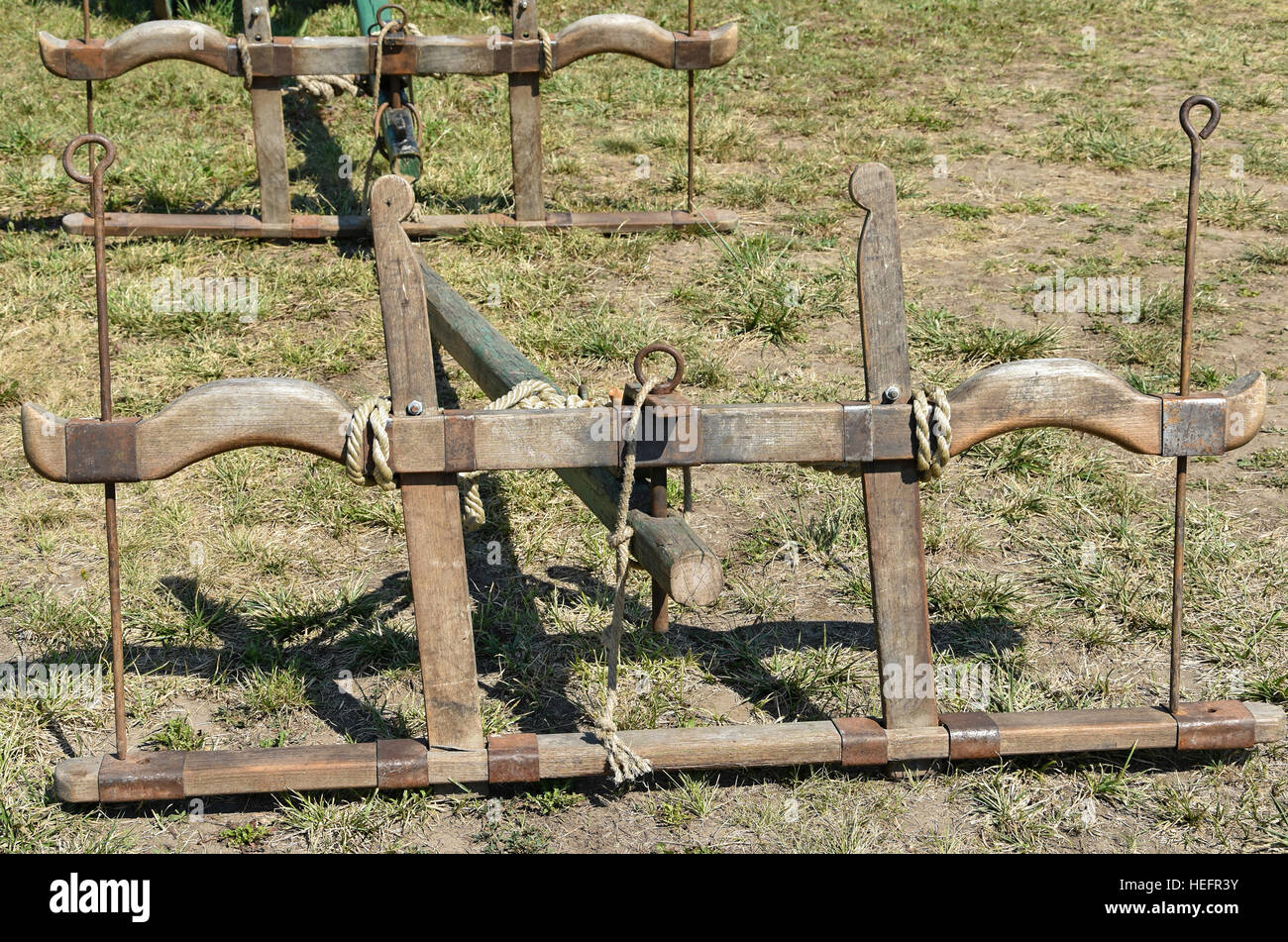 Old oxen yoke of a carriage Stock Photo - Alamy