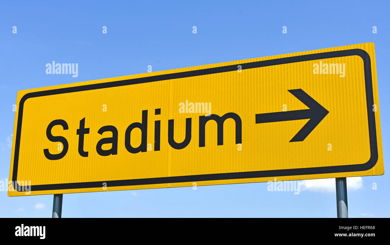 Stadium sign on the street in the city Stock Photo - Alamy