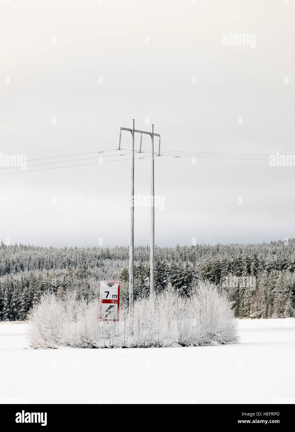 Power line snow hi-res stock photography and images - Alamy