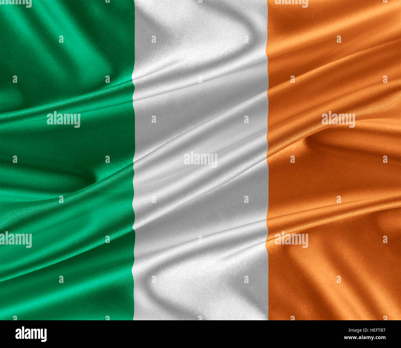 Ireland flag with a glossy silk texture Stock Photo - Alamy