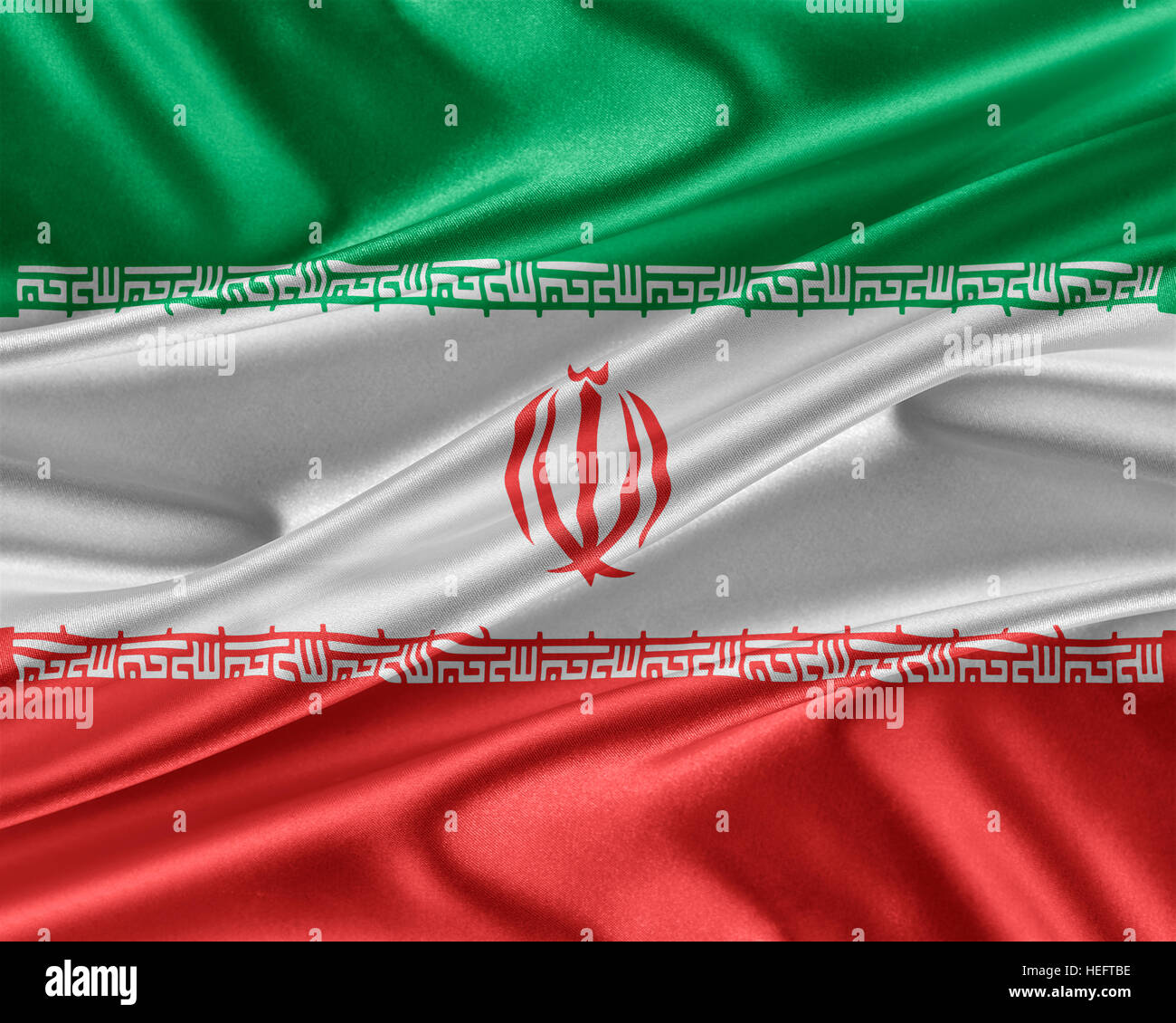 Iran flag with a glossy silk texture Stock Photo - Alamy