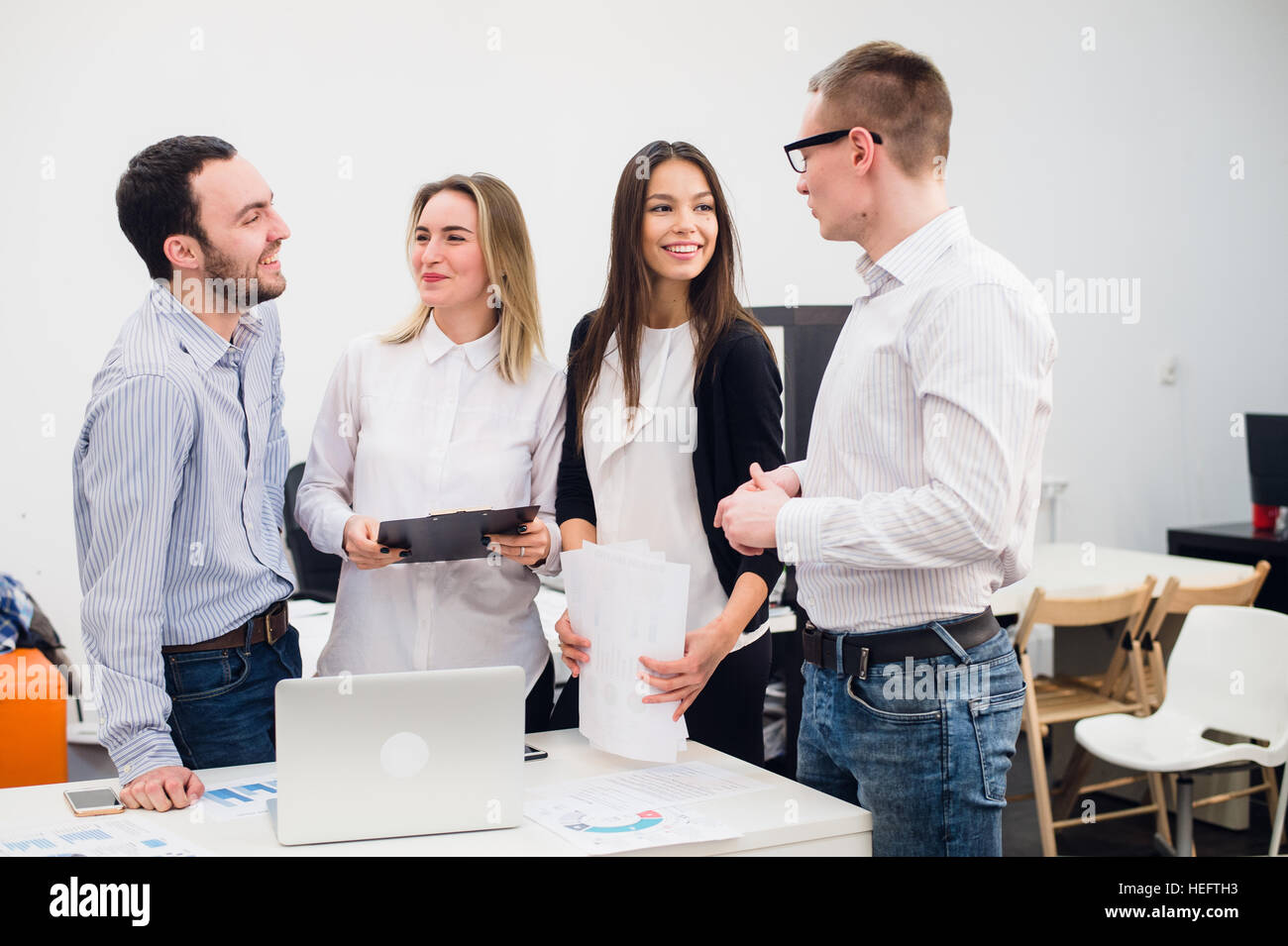 Good mood never leaves them even at work Stock Photo - Alamy