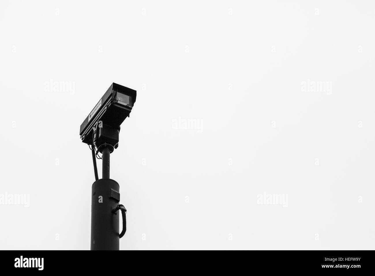 CCTV Camera Set Against White Background on Seafront at Southend-on-Sea ...