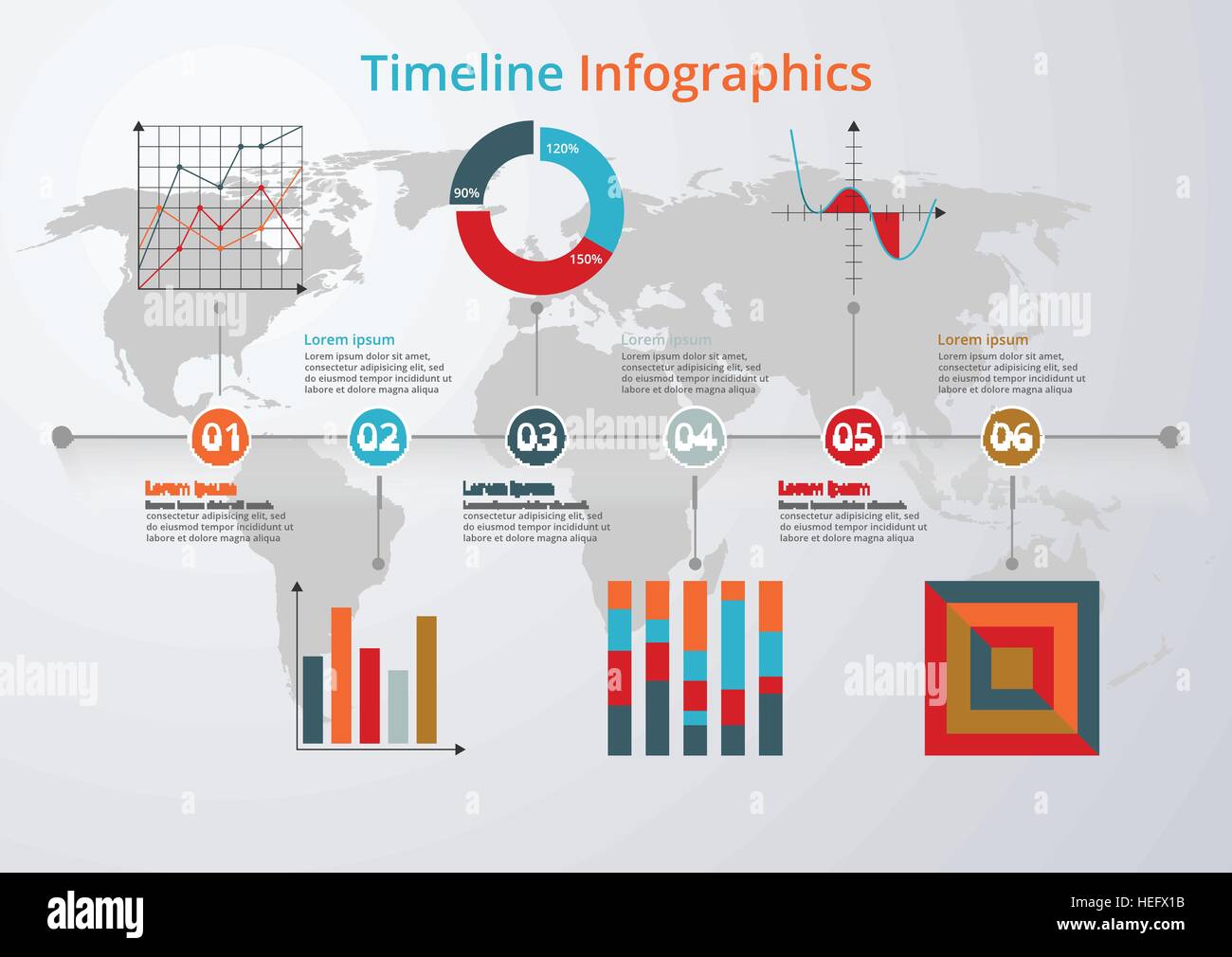 Vector illustration Timeline. flat design Stock Vector Image & Art - Alamy