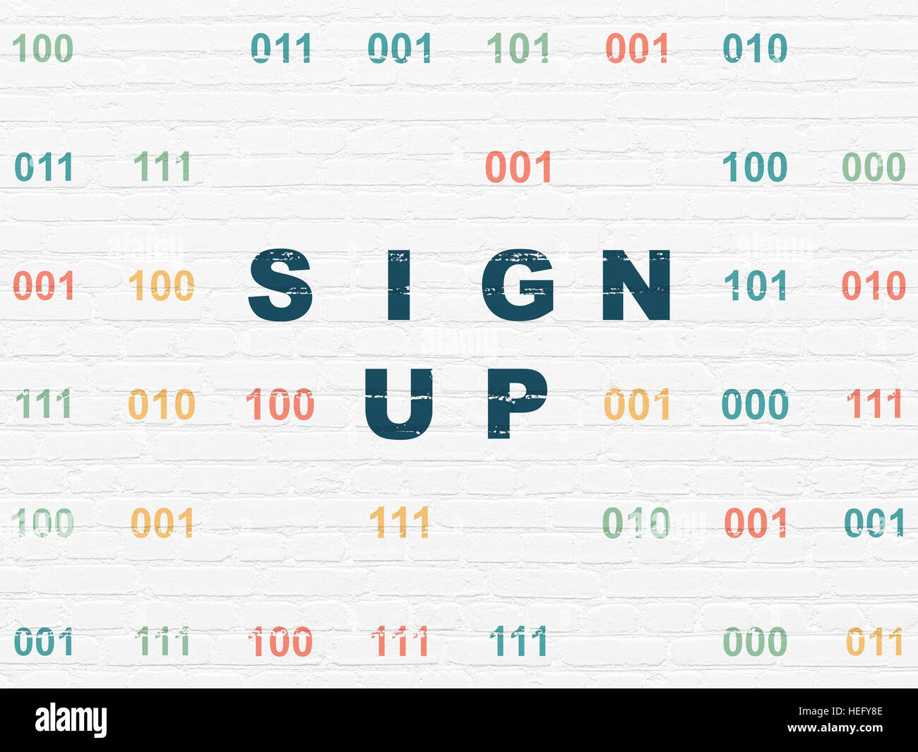 Web design concept: Sign Up on wall background Stock Photo - Alamy
