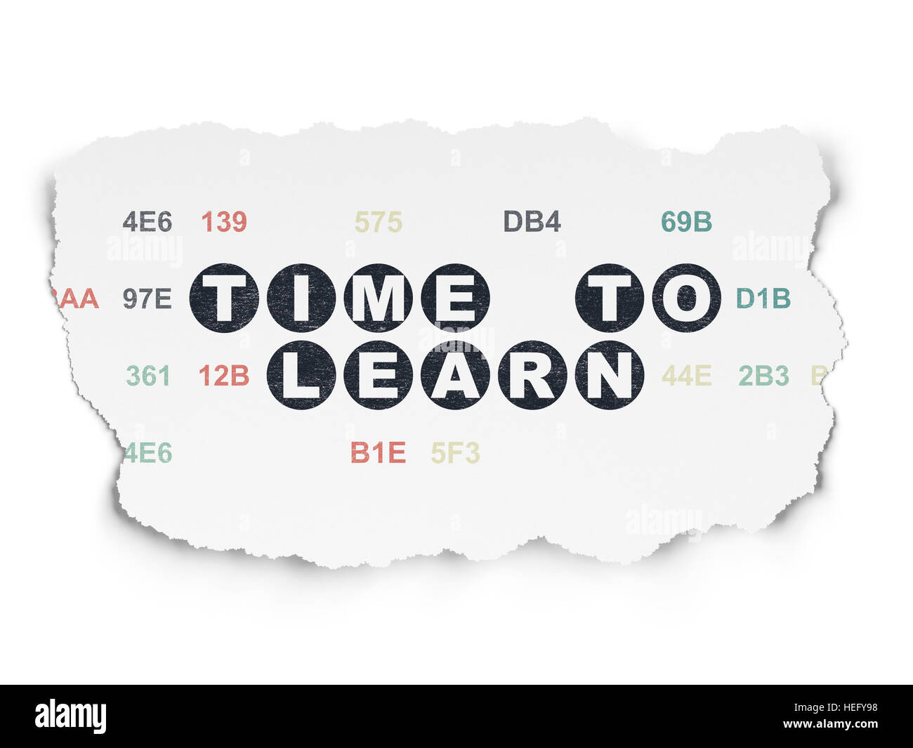 Timeline concept: Time to Learn on Torn Paper background Stock Photo ...