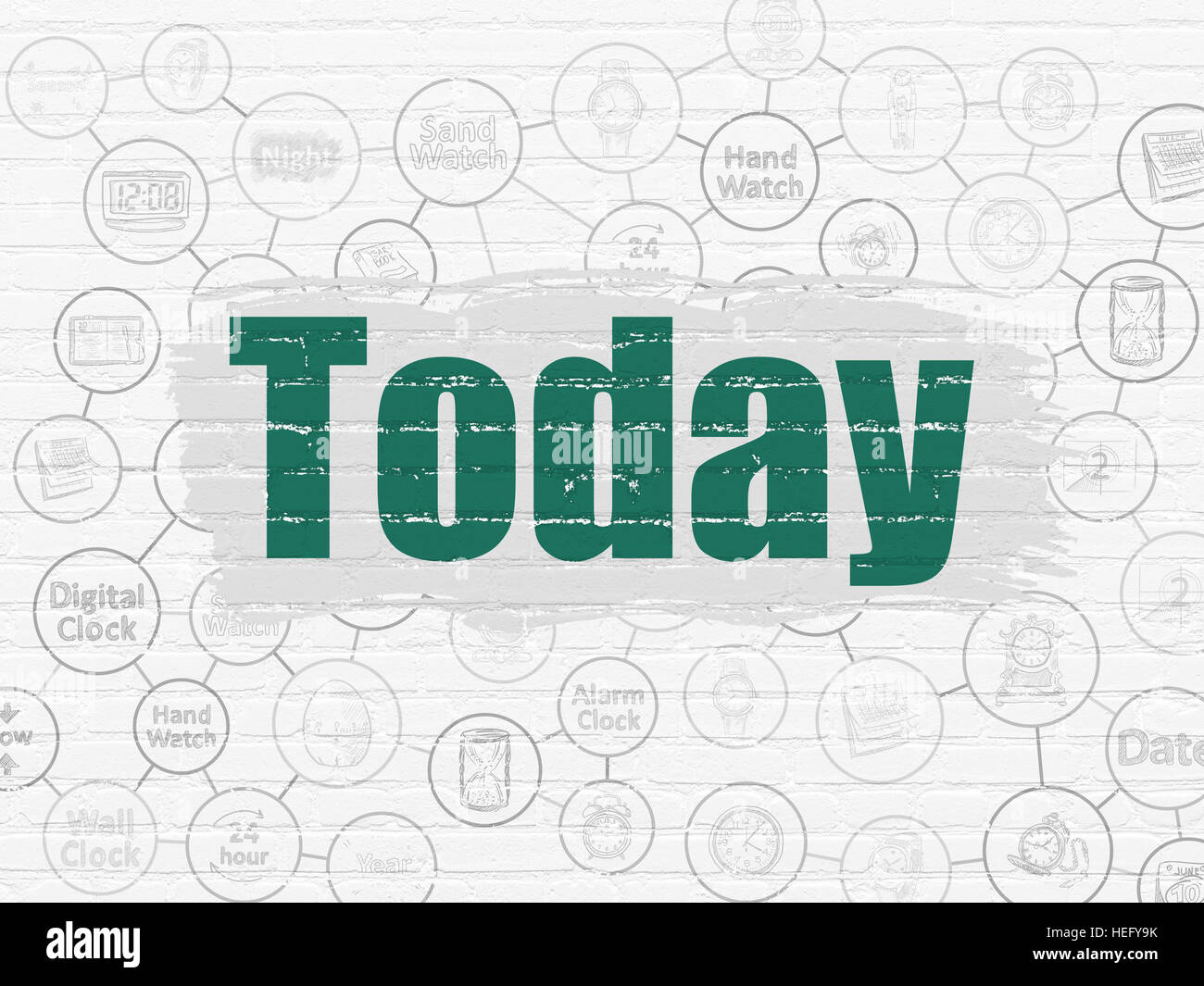 Timeline concept: Today on wall background Stock Photo - Alamy