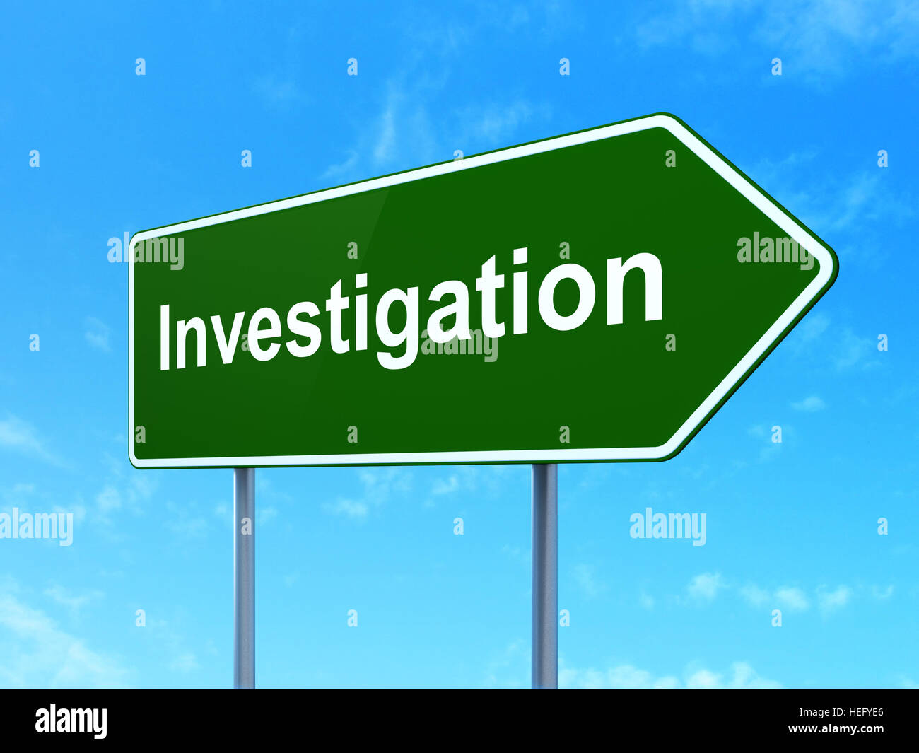 Science concept: Investigation on road sign background Stock Photo - Alamy