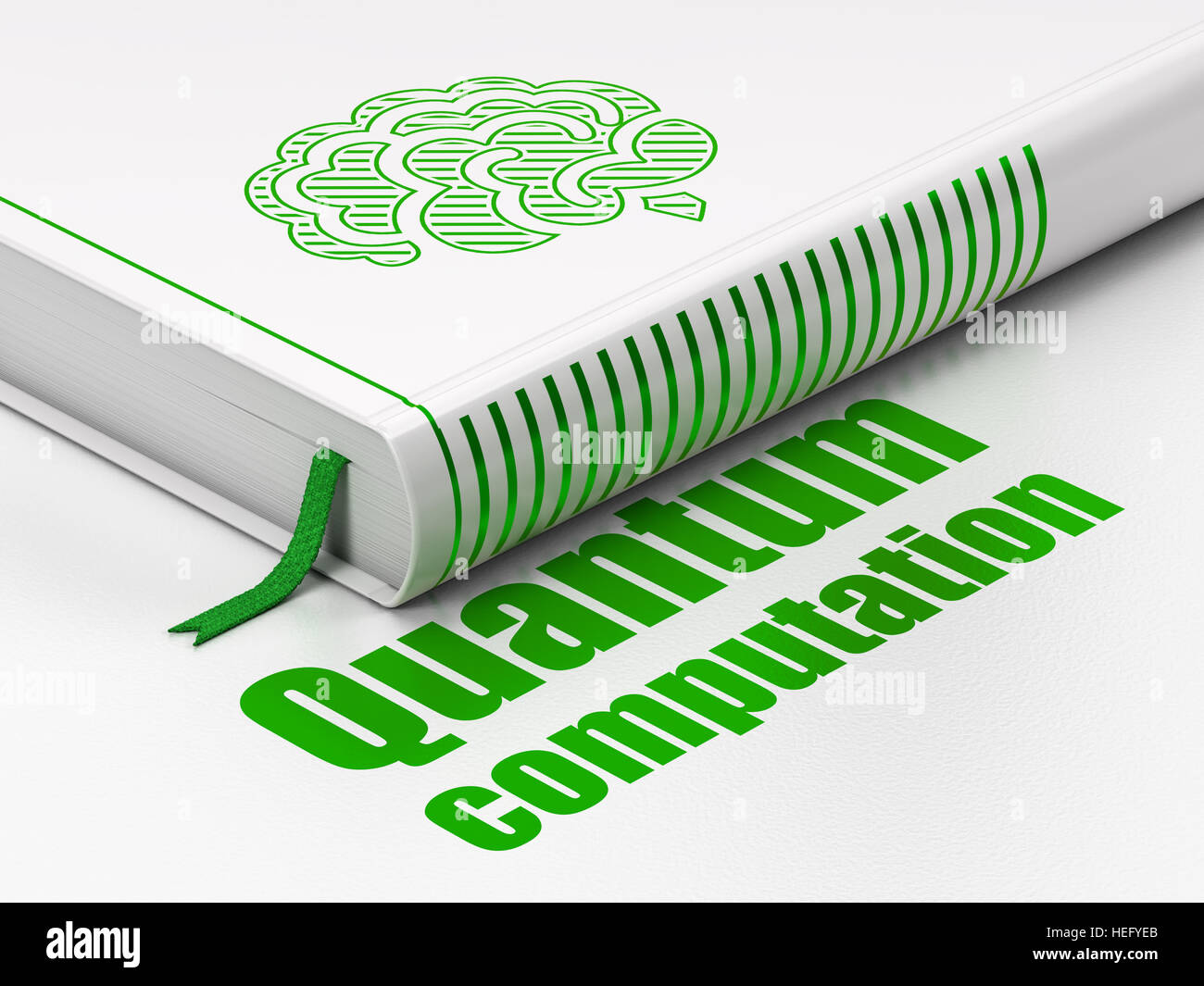 Science concept: book Brain, Quantum Computation on white background ...
