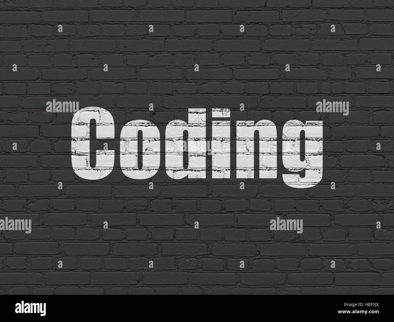 Database concept: Coding on wall background Stock Photo - Alamy