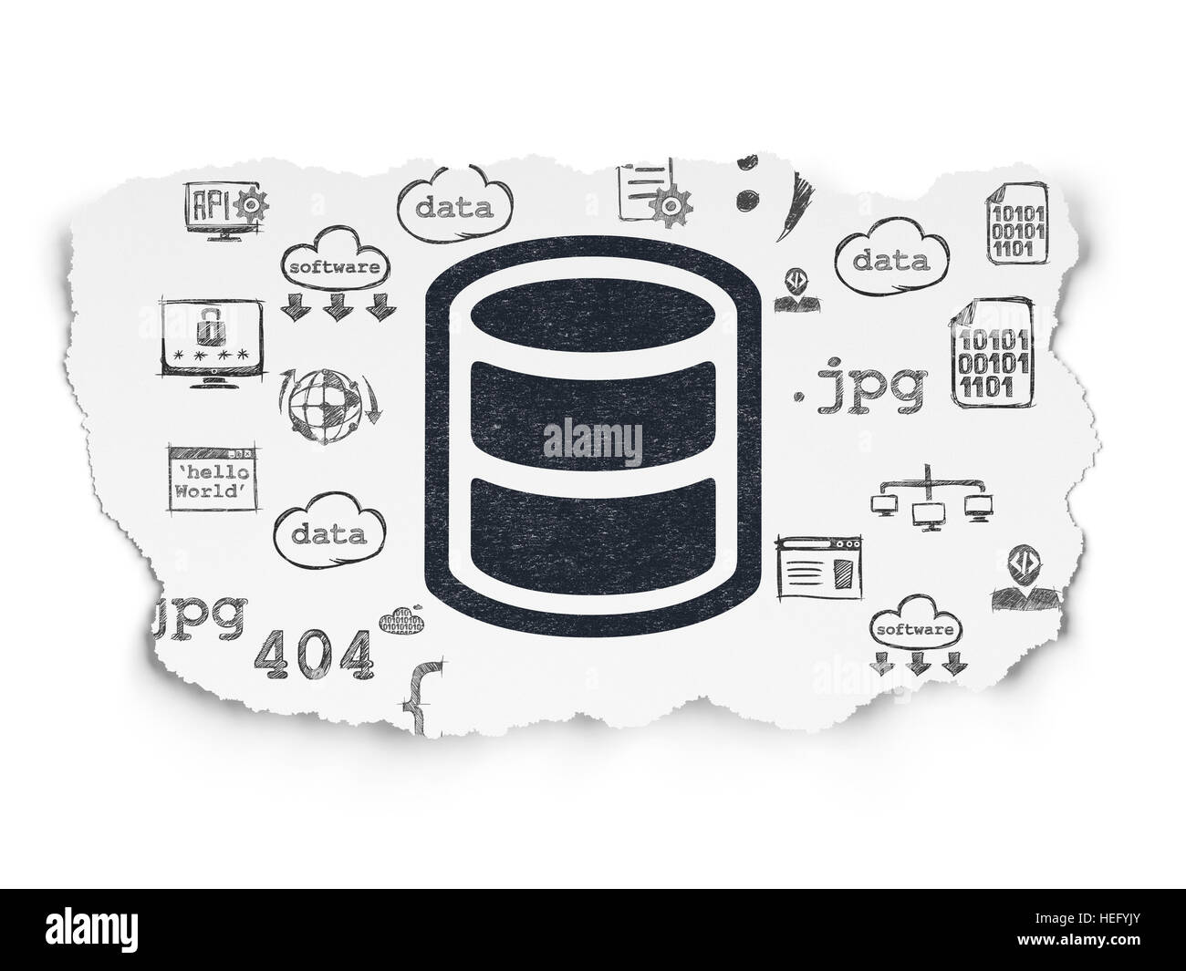 Database concept: Database on Torn Paper background Stock Photo - Alamy