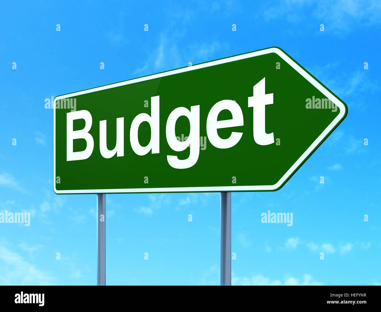 Banking concept: Budget on road sign background Stock Photo - Alamy