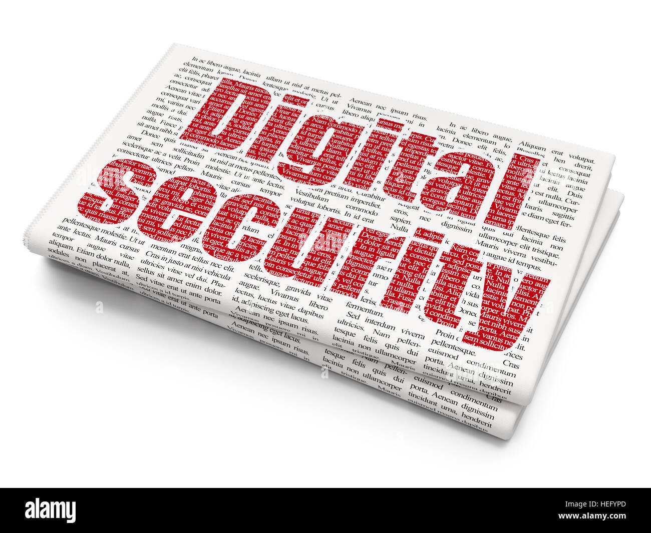 Protection concept: Digital Security on Newspaper background Stock ...