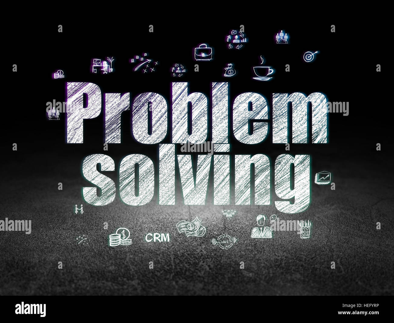 Finance concept: Problem Solving in grunge dark room Stock Photo - Alamy