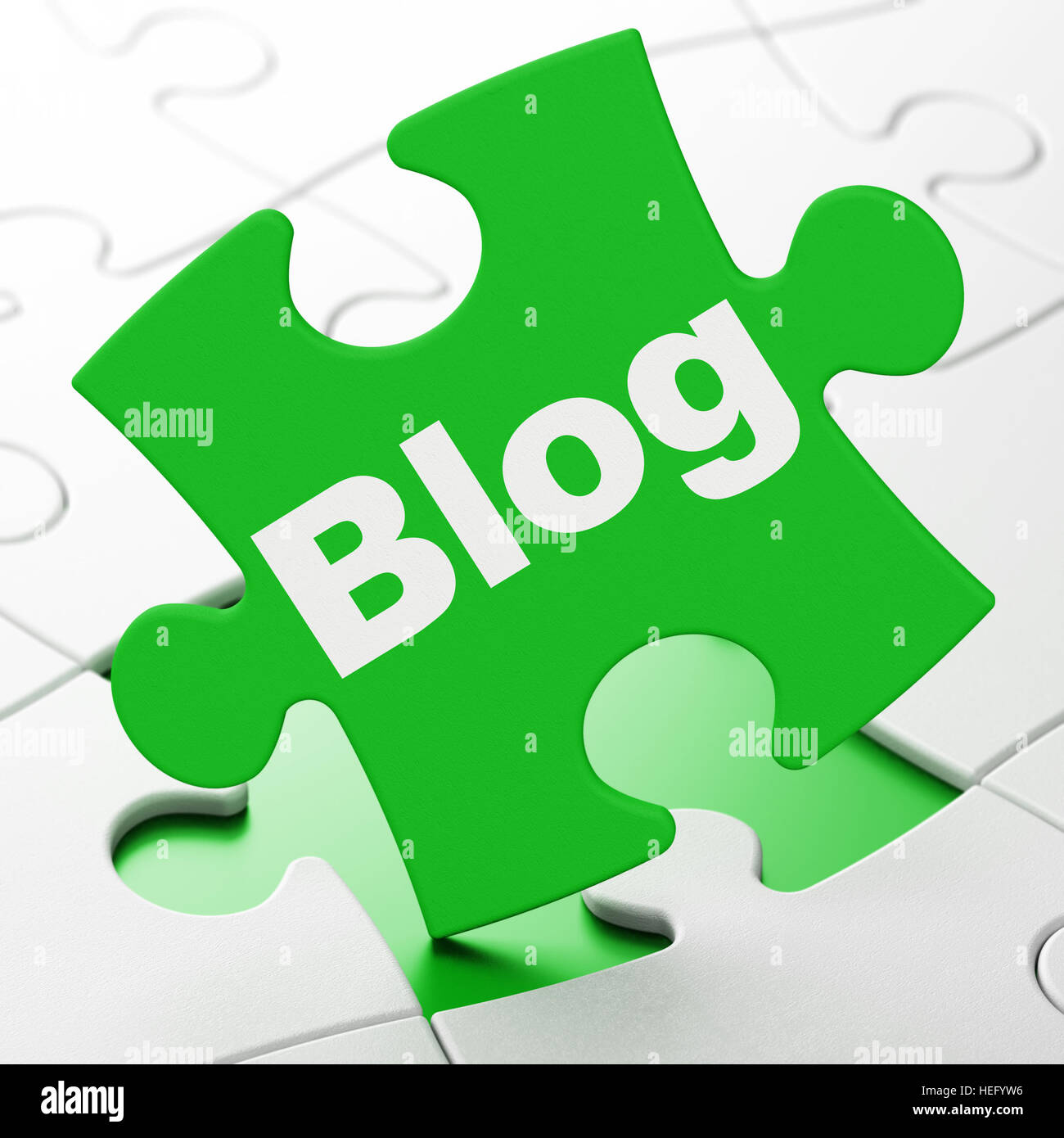 Web development concept: Blog on puzzle background Stock Photo - Alamy