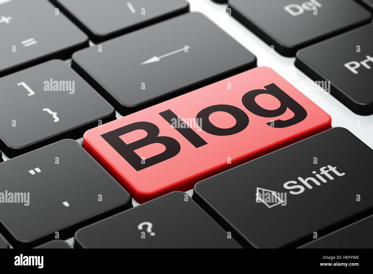 Web development concept: Blog on computer keyboard background Stock ...
