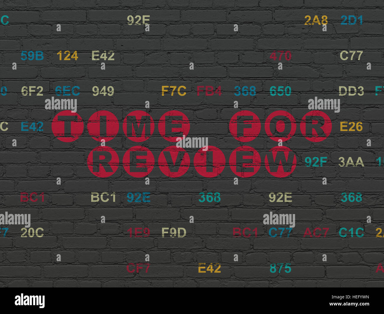 Timeline concept: Time for Review on wall background Stock Photo - Alamy