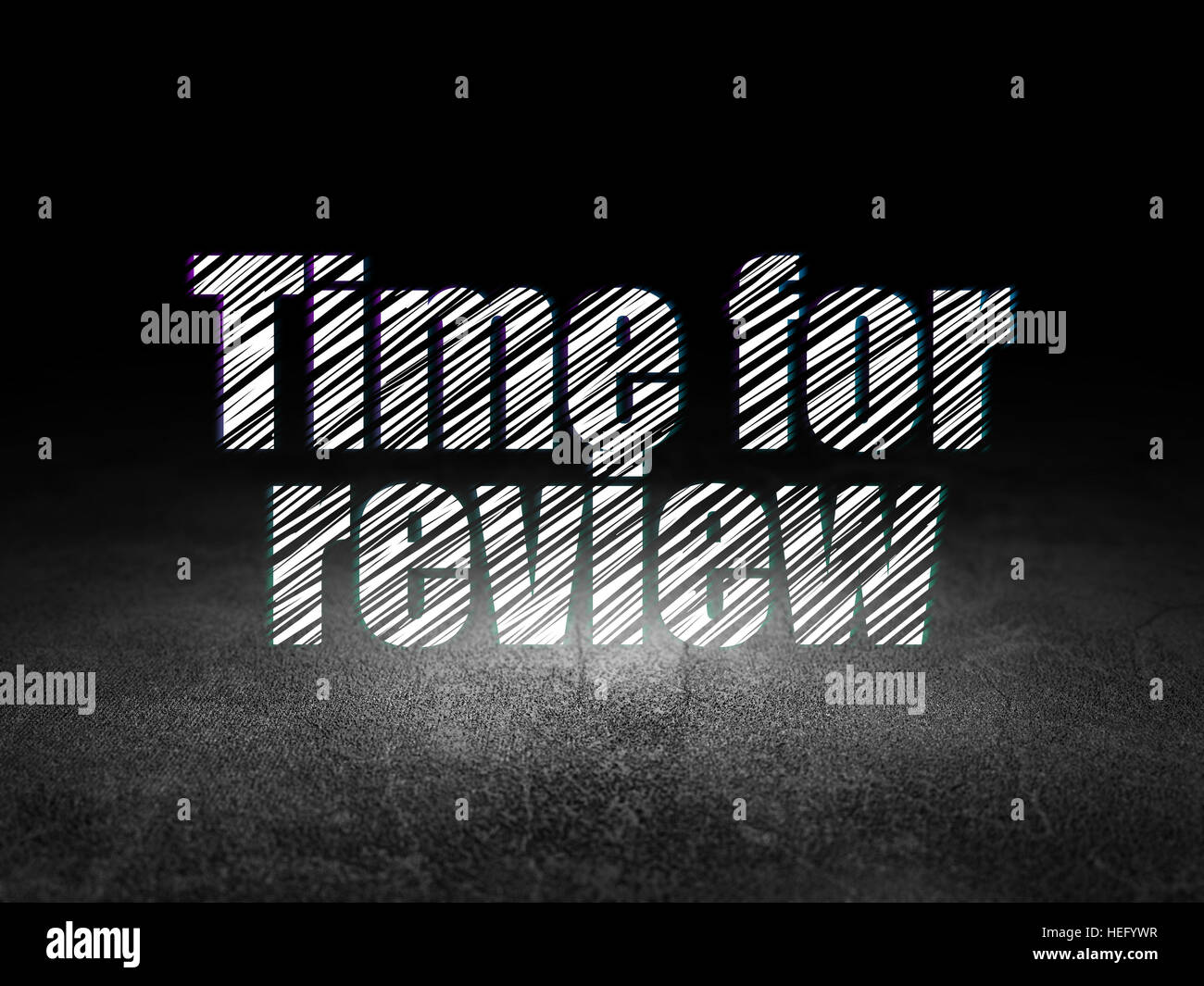 Time concept: Time for Review in grunge dark room Stock Photo - Alamy