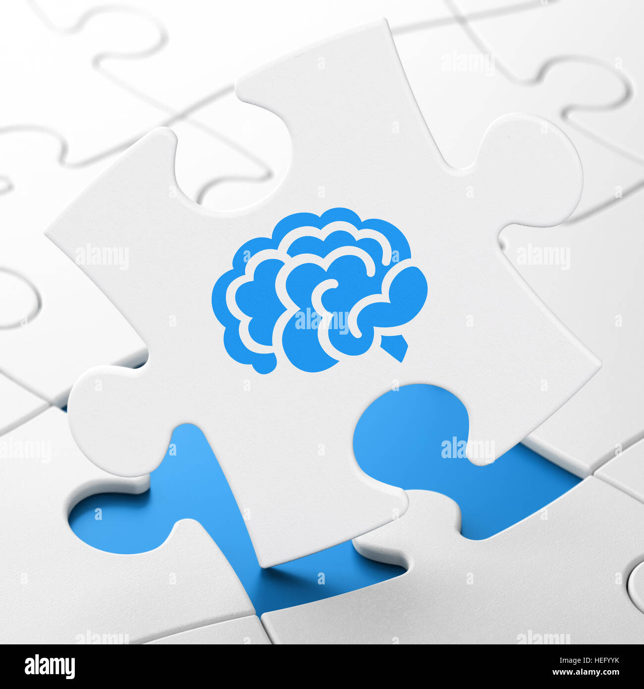 Science concept: Brain on puzzle background Stock Photo - Alamy