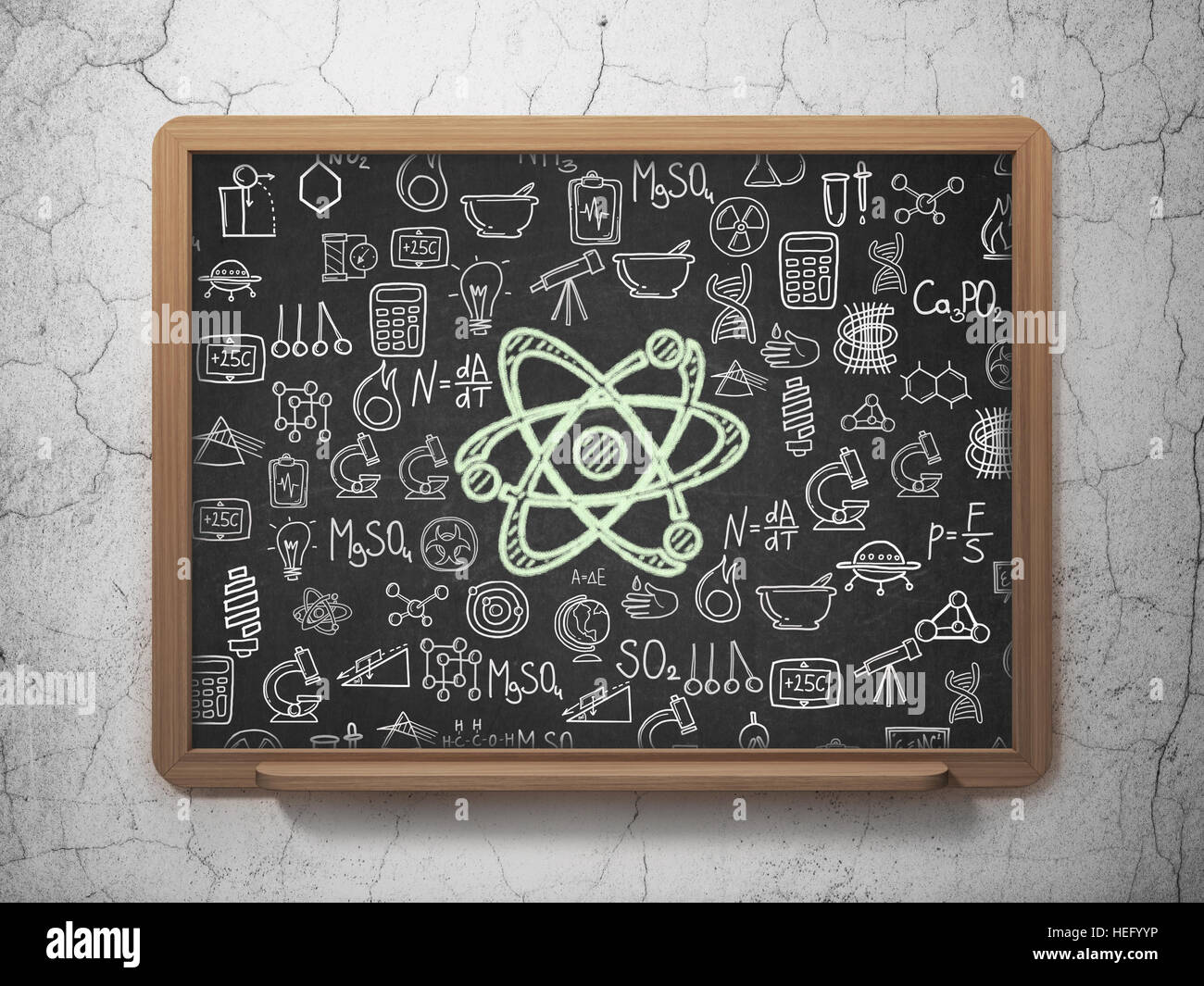Science concept: Molecule on School board background Stock Photo - Alamy