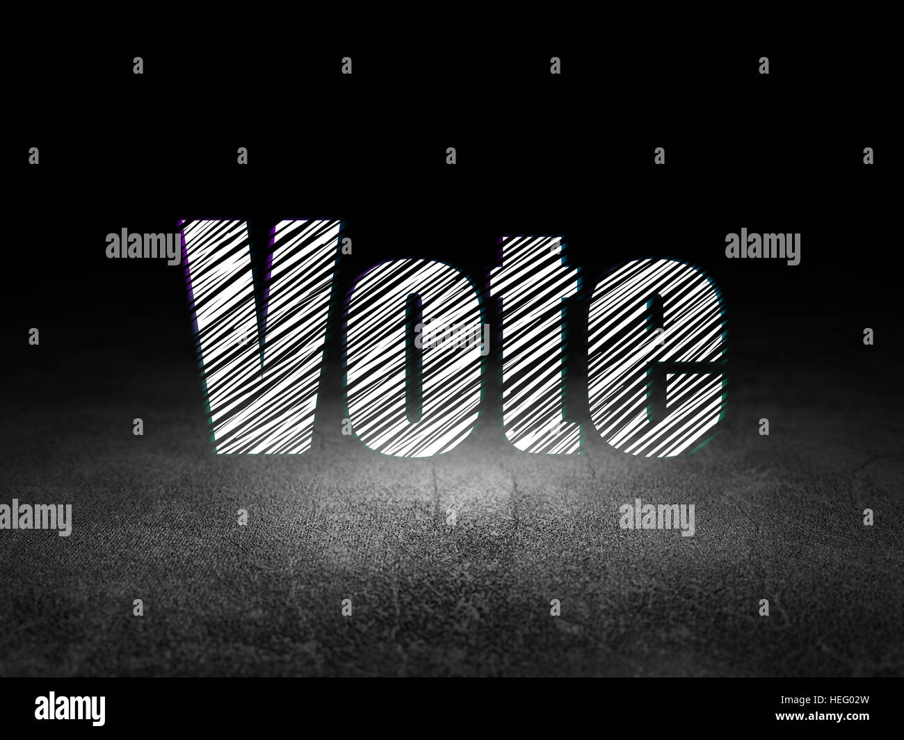 Politics concept: Vote in grunge dark room Stock Photo - Alamy