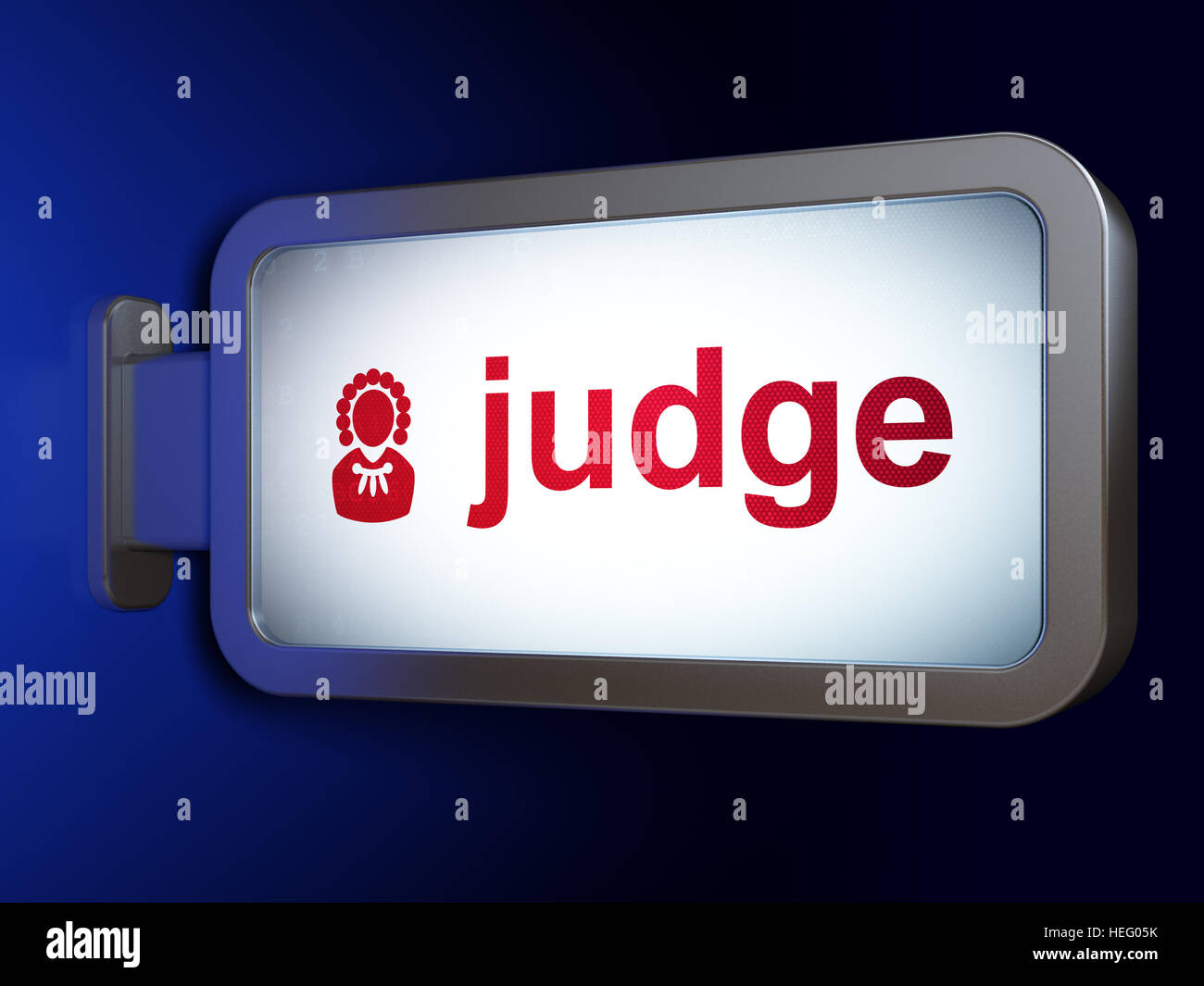 Law concept: Judge and Judge on billboard background Stock Photo - Alamy