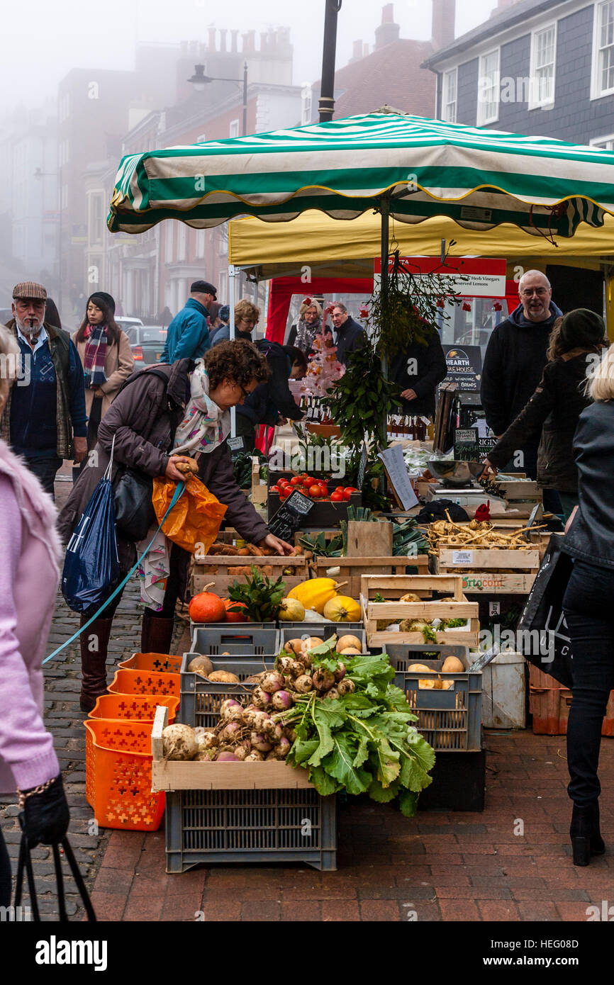 Local People Shopping At The Saturday Farmers Market, High Street ...