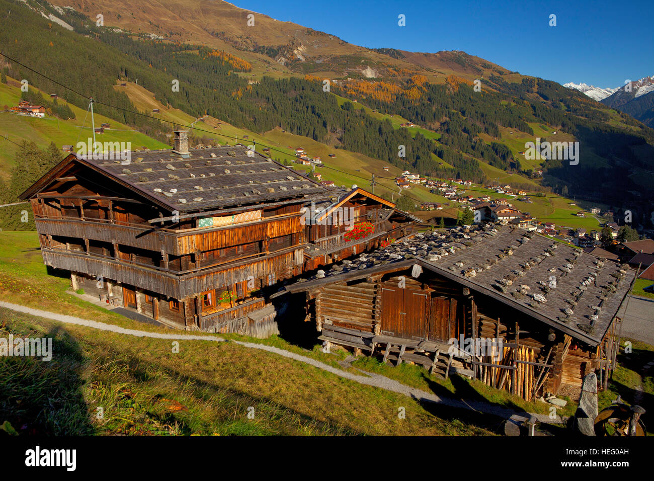 Austria, Tyrol, farms in the Zillertal Stock Photo - Alamy