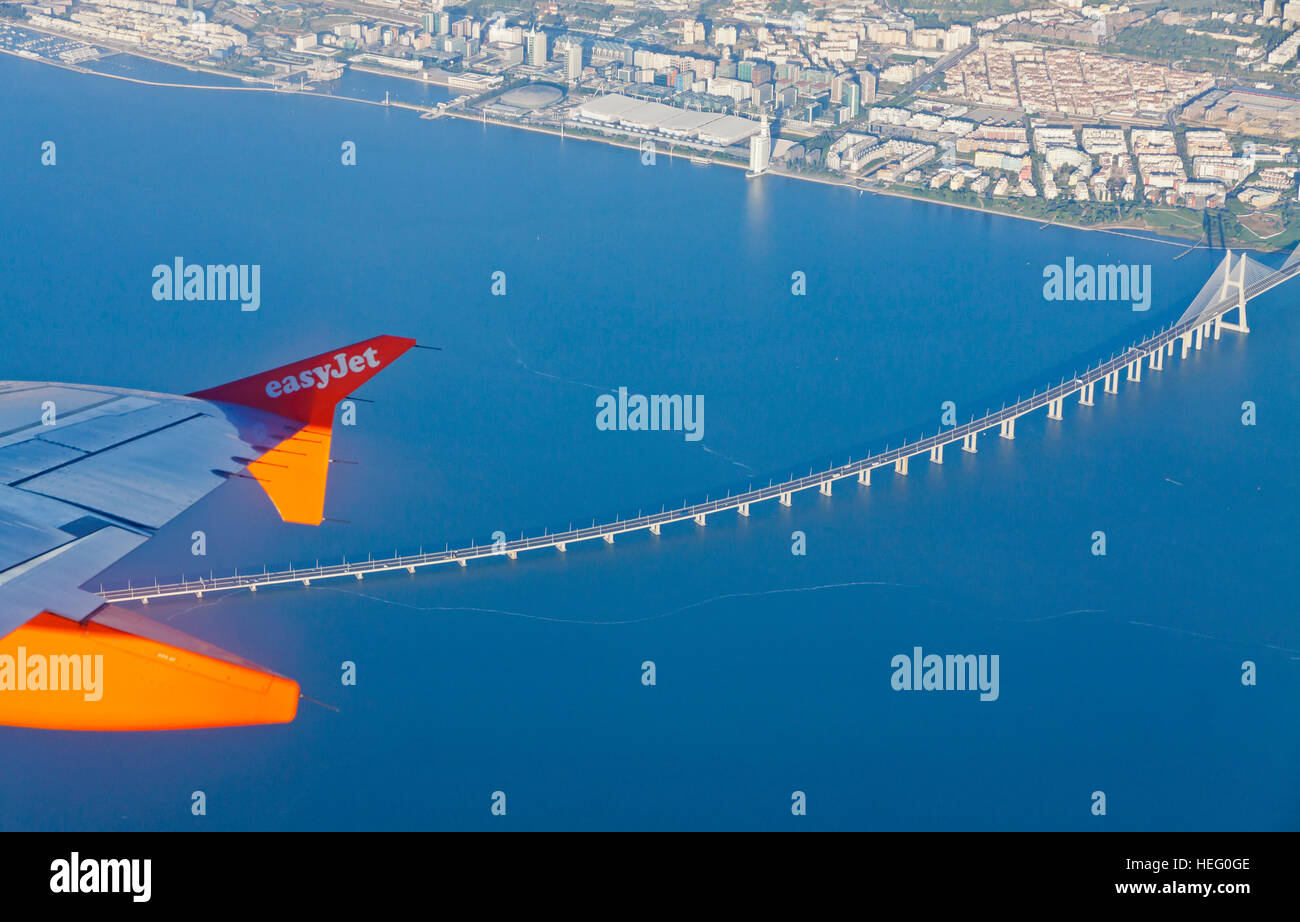 Airbus A320 operated by EasyJet (flight number EZY 7603) flights over ...