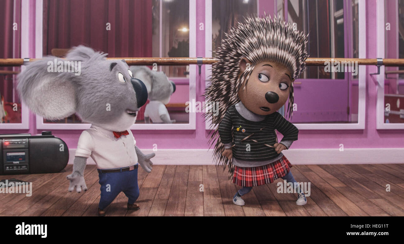 SING, from left: Buster Moon (voice: Matthew McConaughey), Ash (voice ...