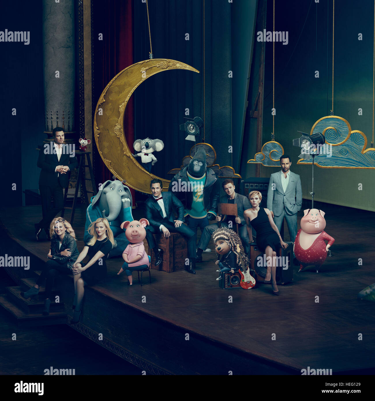 SING, the lead cast shares the stage with the characters they portray ...