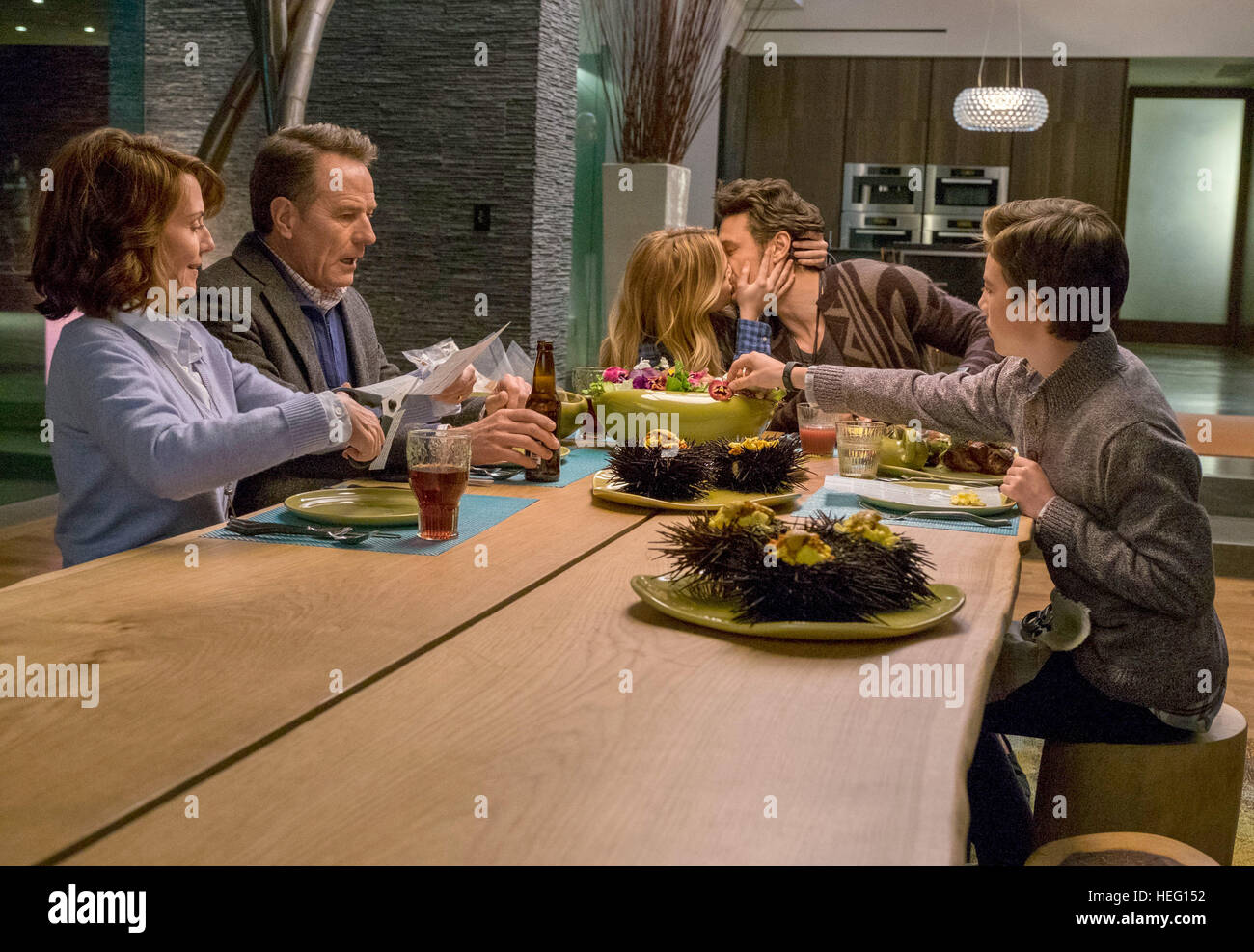 WHY HIM?, from left: Megan Mullally, Bryan Cranston, Zoey Deutch, James ...