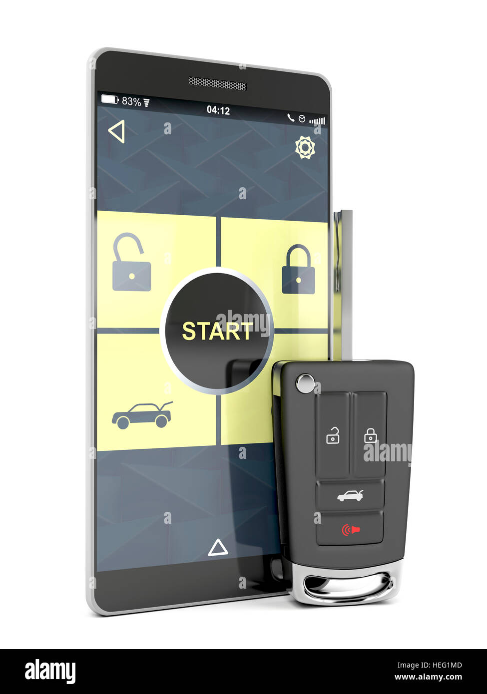 Car key and smartphone with app replacing car key Stock Photo - Alamy