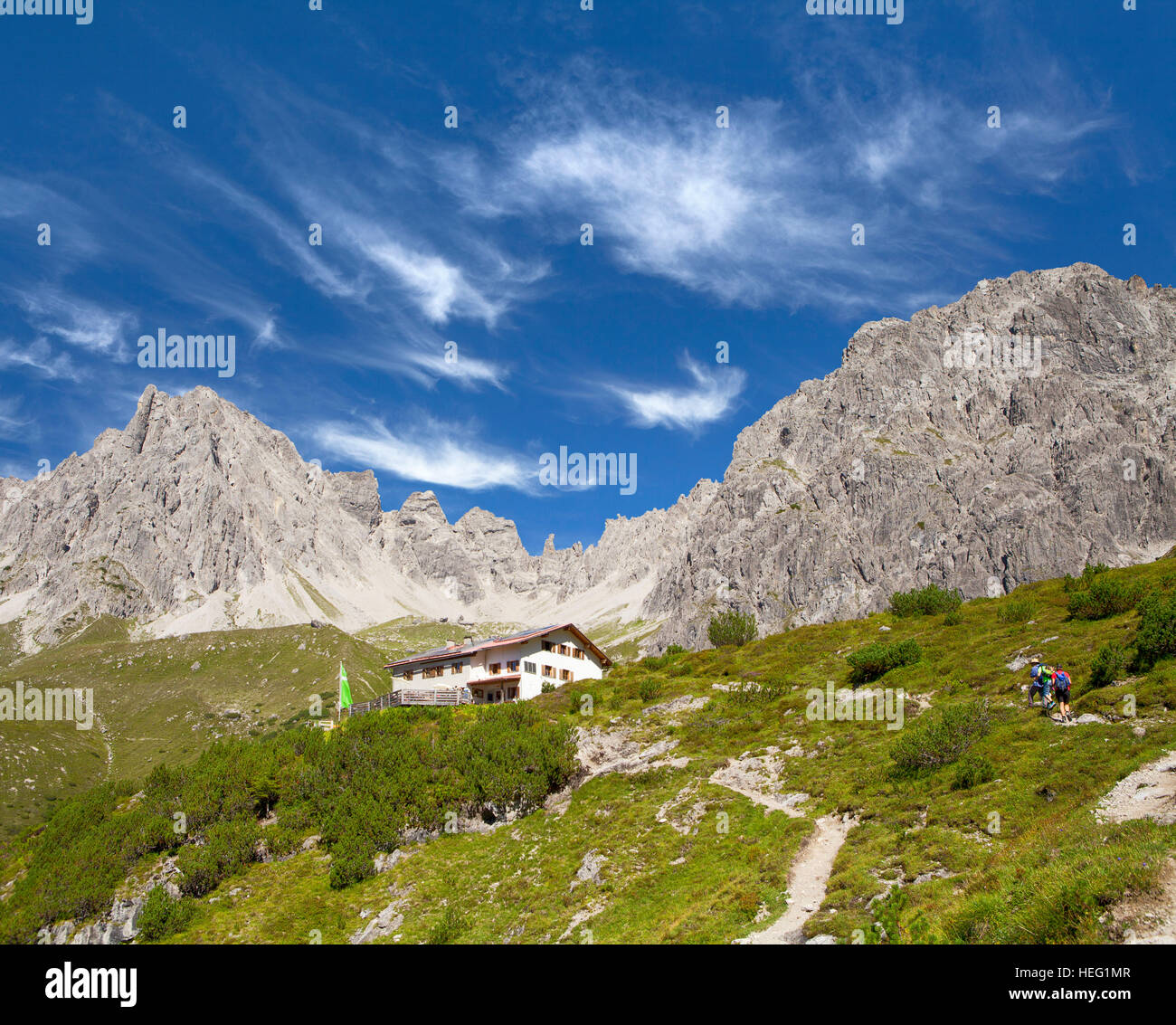 Austria, Tyrol, Lechtal Alps, Steinsee hut Stock Photo - Alamy