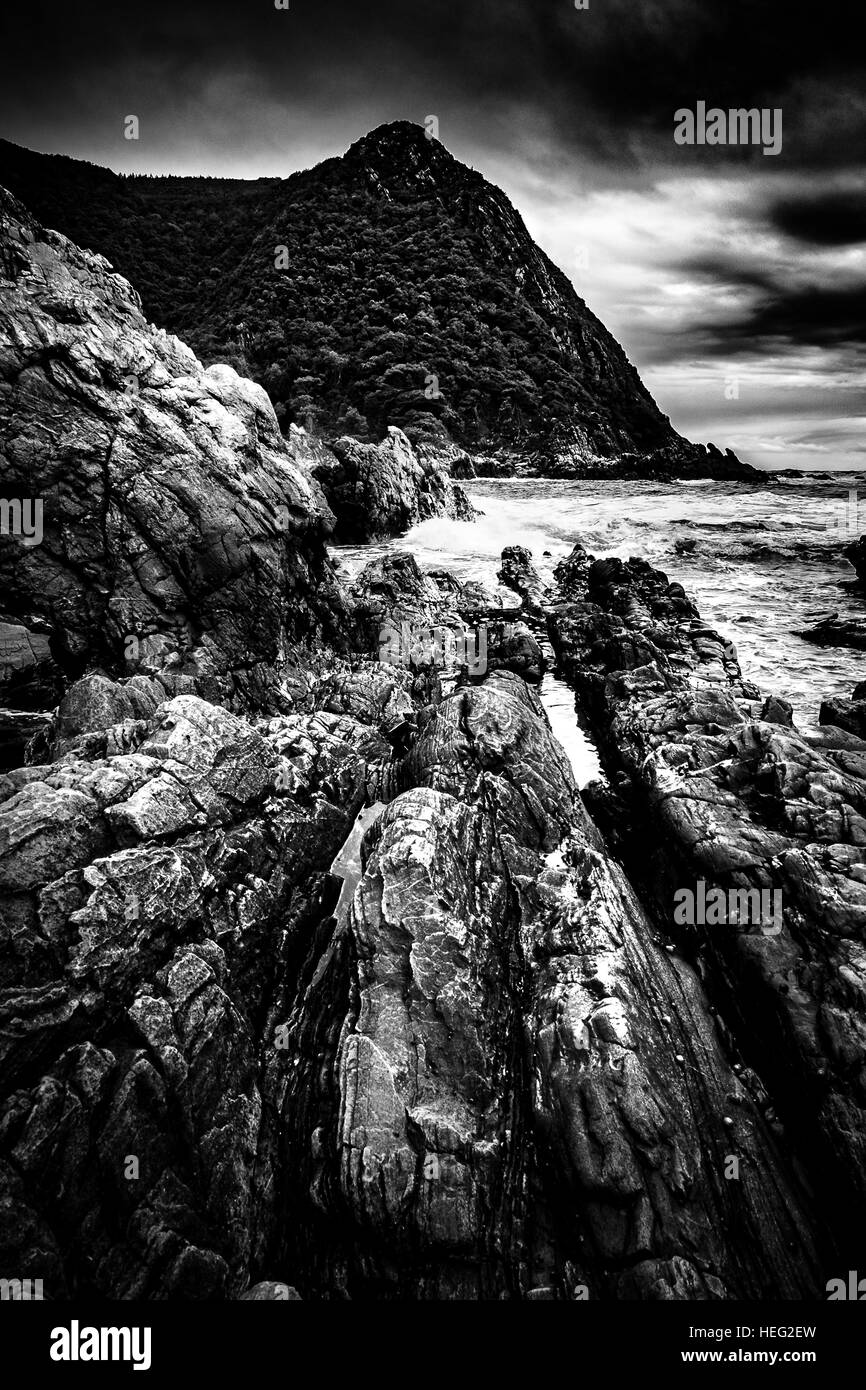 South africa rock coast Black and White Stock Photos & Images - Alamy
