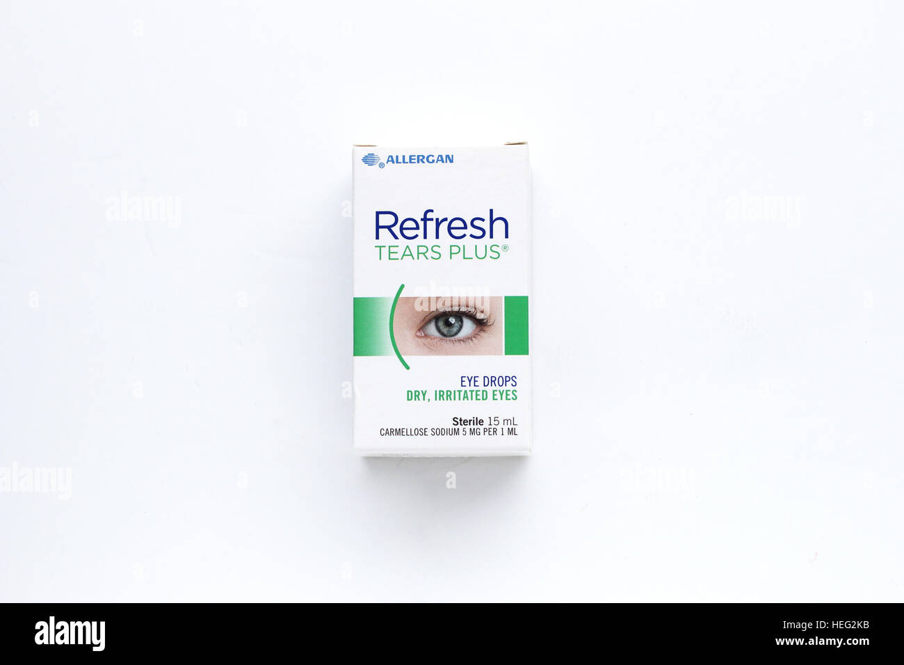 Allergan Refresh Tears Plus Eye drops isolated against white background ...