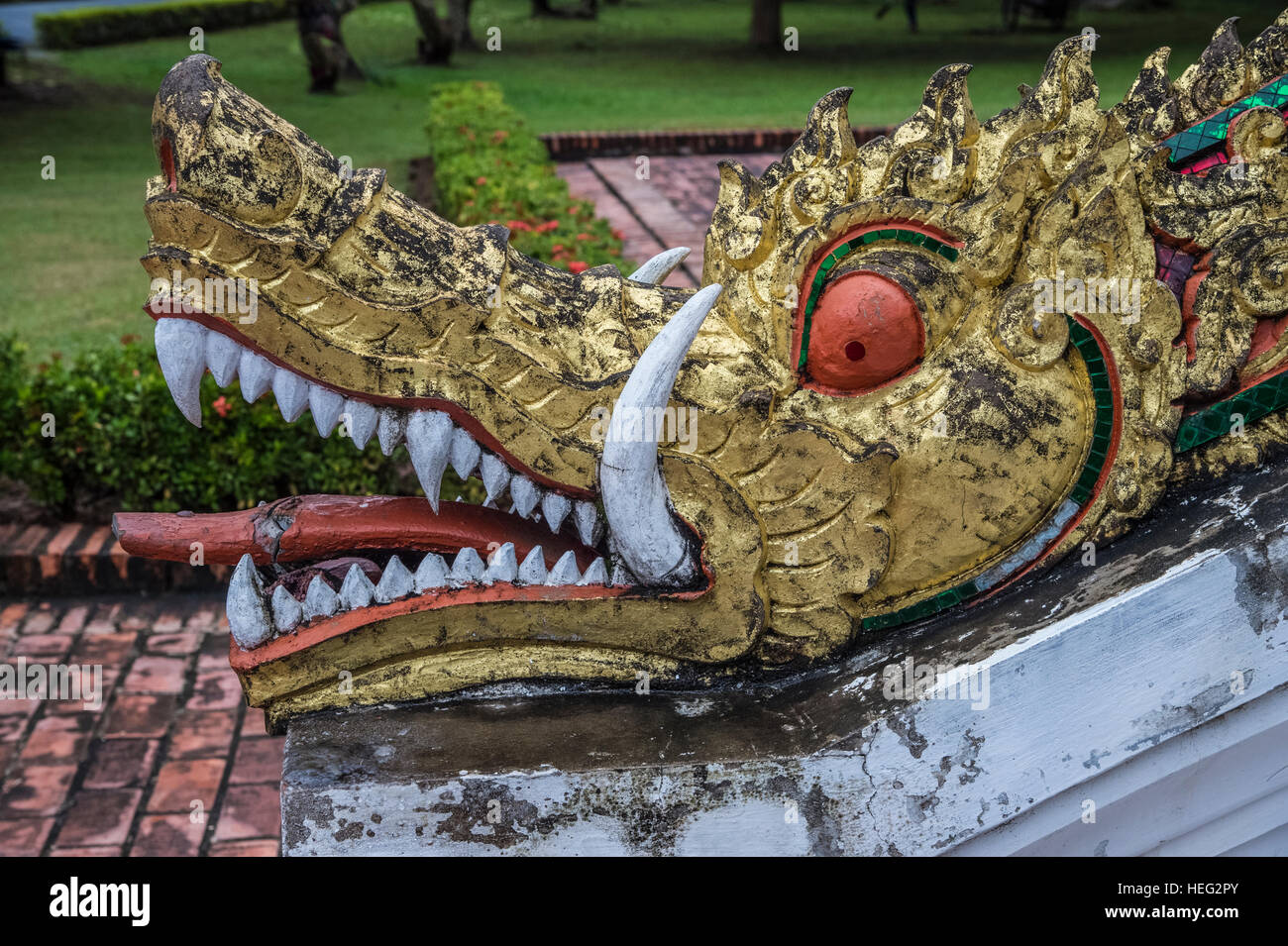 Luang Prabang City Royal Palace Gilded Nagar Serpent Head Stock Photo ...