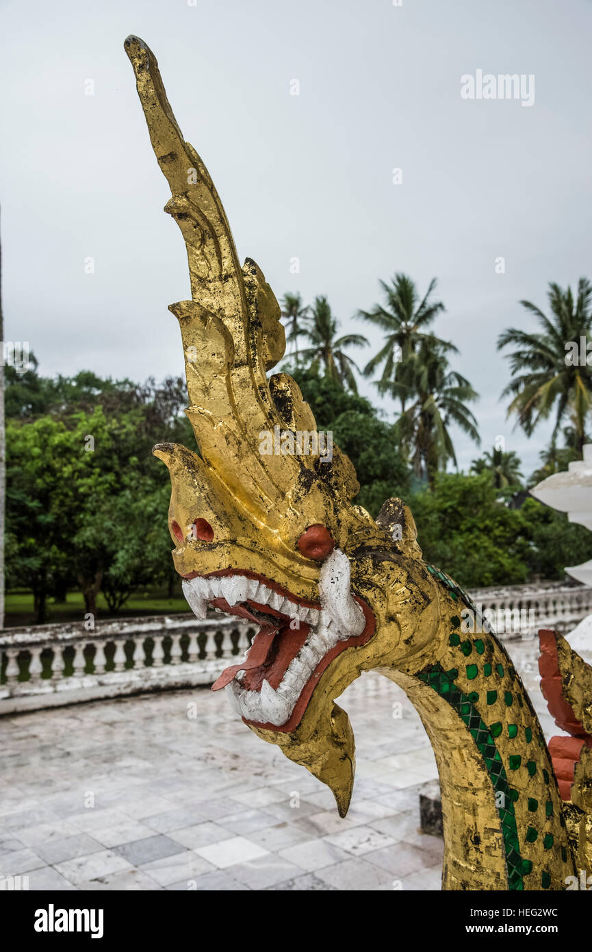 Luang Prabang City Royal Palace Gilded Nagar Serpent Head Stock Photo ...