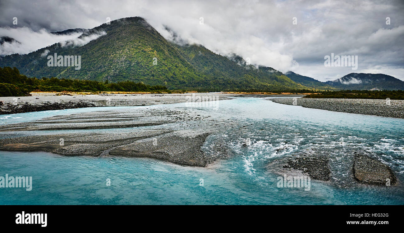 New Zealand, south island, Whataroa River Stock Photo - Alamy