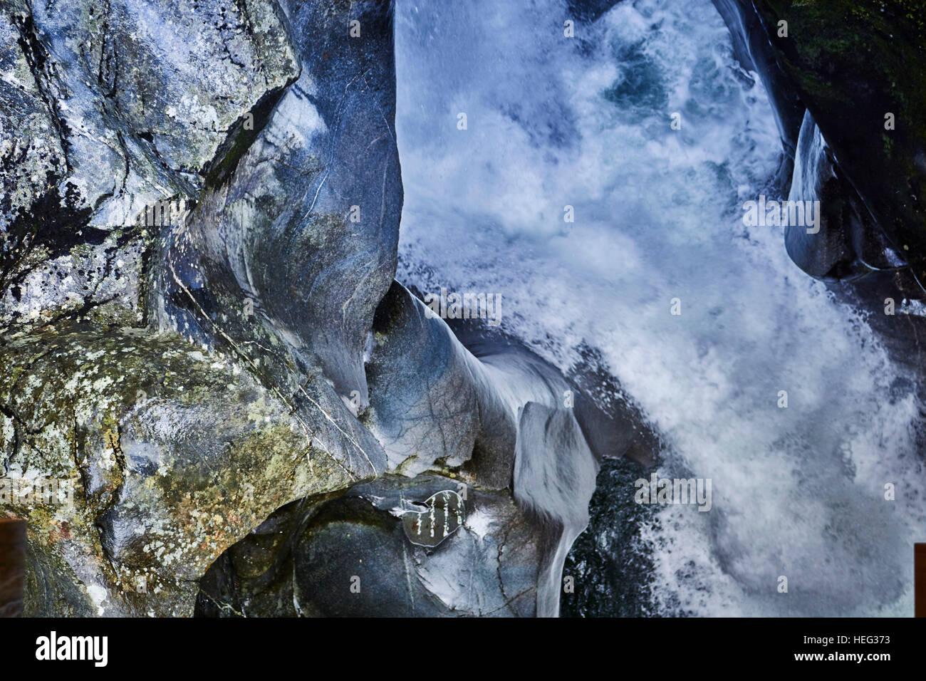 New Zealand, south island, The Chasm, rapid stream through gorges, from ...